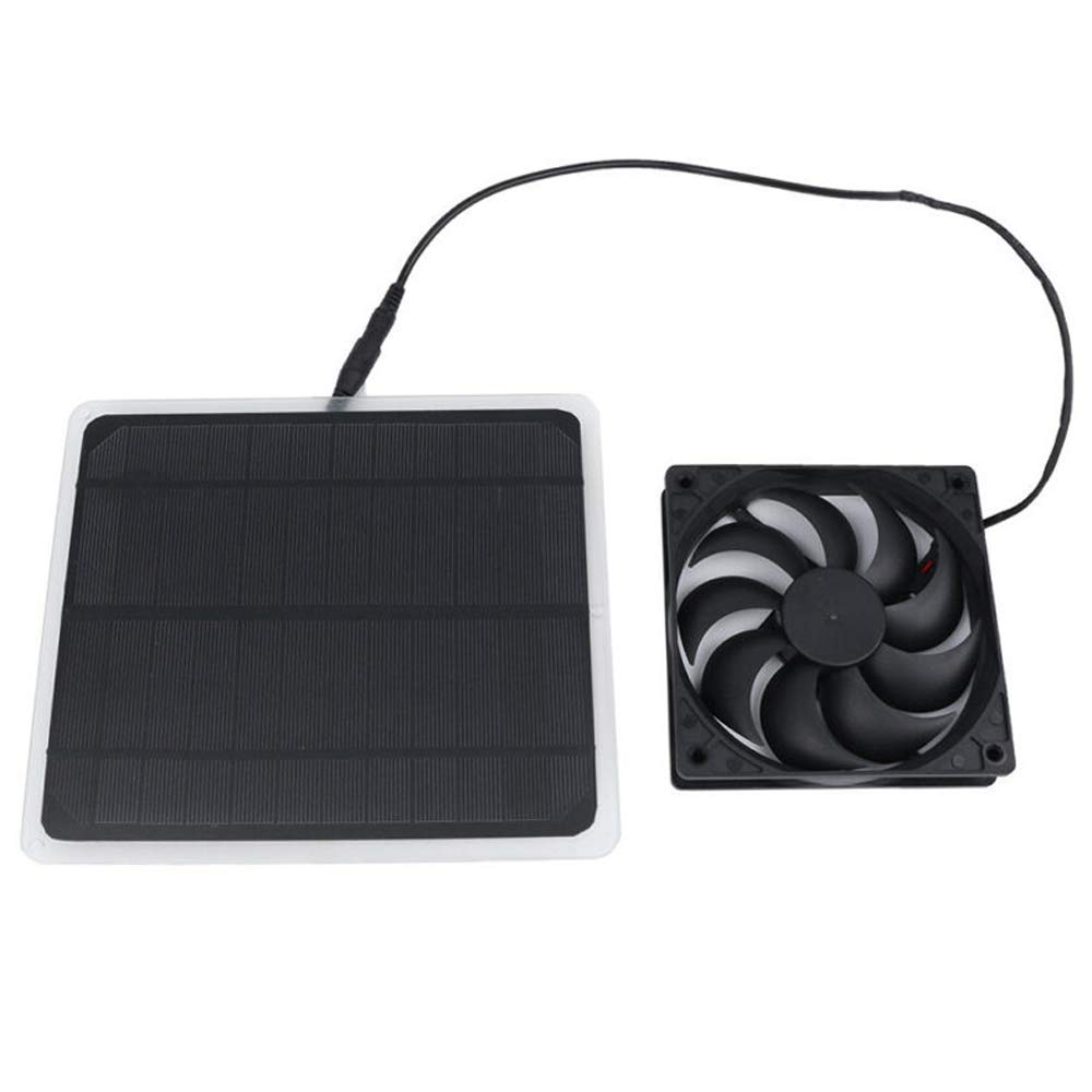 ShareTime 10W Solar Powered Fan Mini Ventilator for Greenhouse Pet Dog Chicken House Cooling (Renewed)