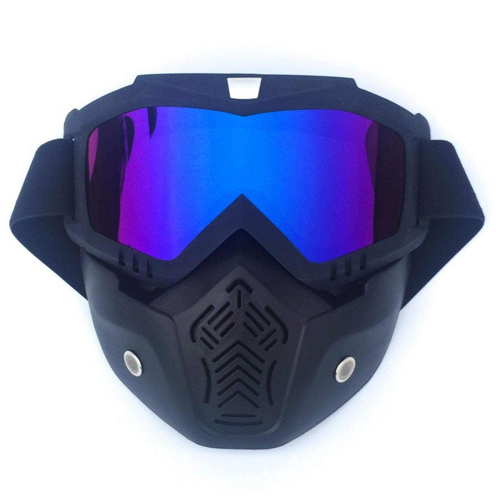 Retro Vintage Glasses Cross Country Motorcycle Goggles Skiing Goggles Outdoor Riding Cycling mask Goggles (Black Frame Colourful)