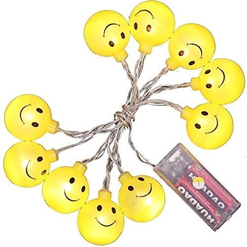 Sucastle WDWL Outdoor Light String, Smiley Face Light Decorative Light String, for Garden, Terrace, Garden, Home Decorative Lights (Size : 2M 10LED)
