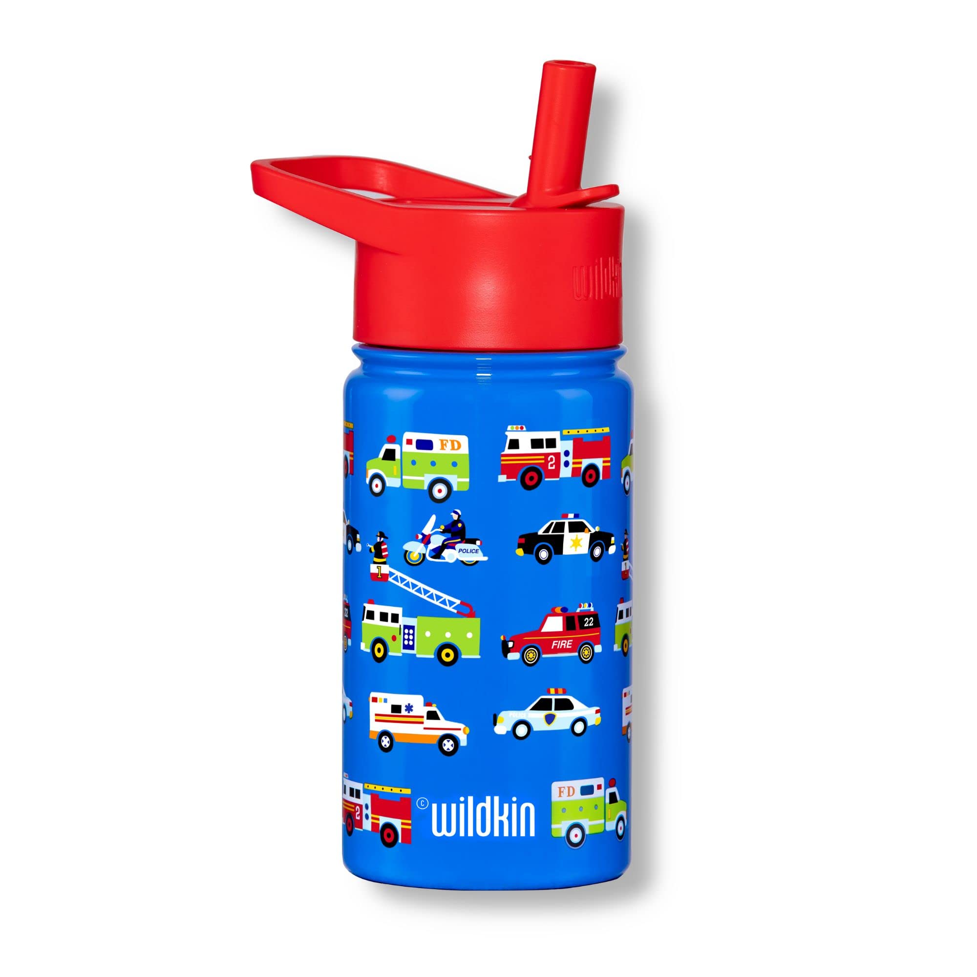 Wildkin Lunch Box Bag Bundle with 14 Ounce Steel Water Bottle (Heroes)