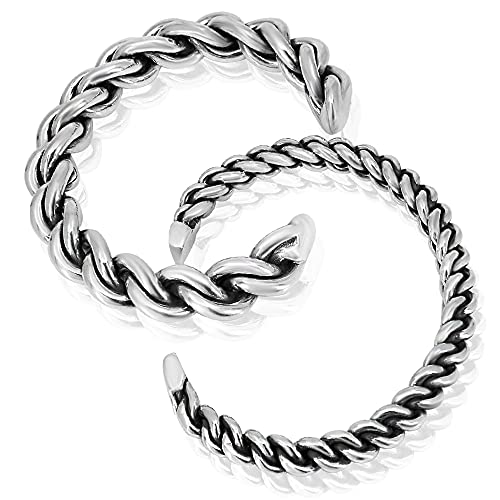 VY JEWELRY Heavy Power Big 12MM - 925 Solid Sterling Silver Cuff Bangle Bracelets β Made in Thailand
