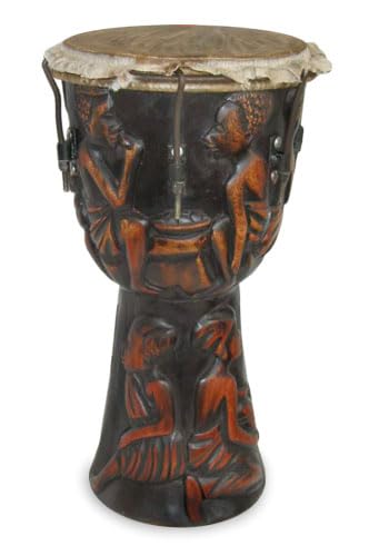 NOVICA Together in Peace Wood Djembe Drum