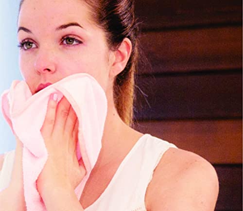 Pink Cloth in a Box - Ultra Soft, Microfiber, Exfoliating, Heart Shaped Facecloth/Washcloth with Hand Pockets to Remove Makeup, Clean Pores and Wipe your Face Clean
