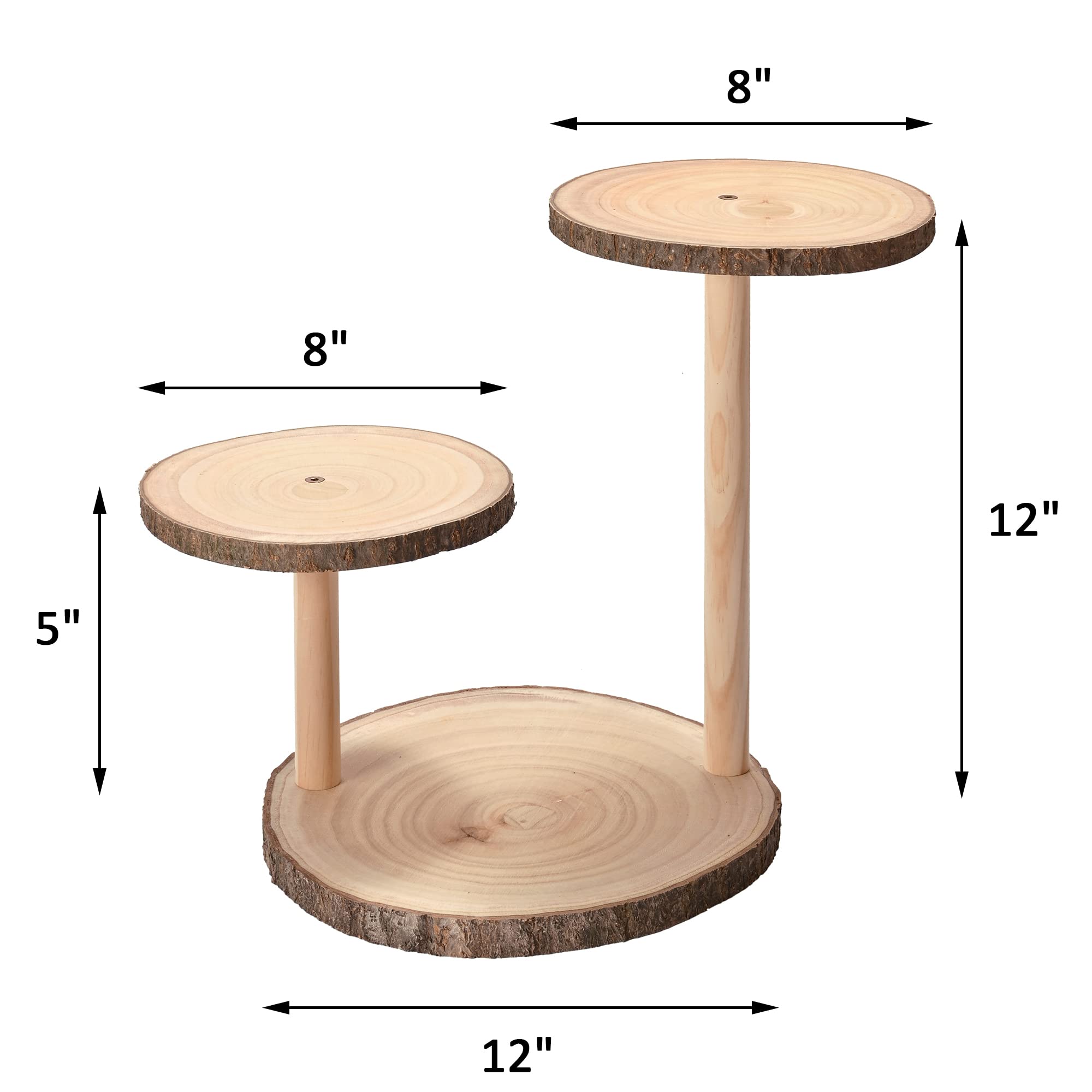 WILLOWDALE 3 Tier Cupcake Stand for 24 Cupcakes, Wood Cup Cake Tier Stand Farmhouse Tiered Tray Decor Set, Rustic Wedding Cake Stands for Dessert Table Display Set Wooden Serving Tray for Party