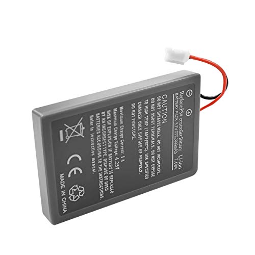 POWTREE [2 Pack] 2000mAh LIP1522 Replacement Battery & Charger Compatible with PlayStation 4 PS4 Dualshock 4 CUH-ZCT1E CUH-ZCT1H CUH-ZCT1U Wireless Controller(Big Plug)