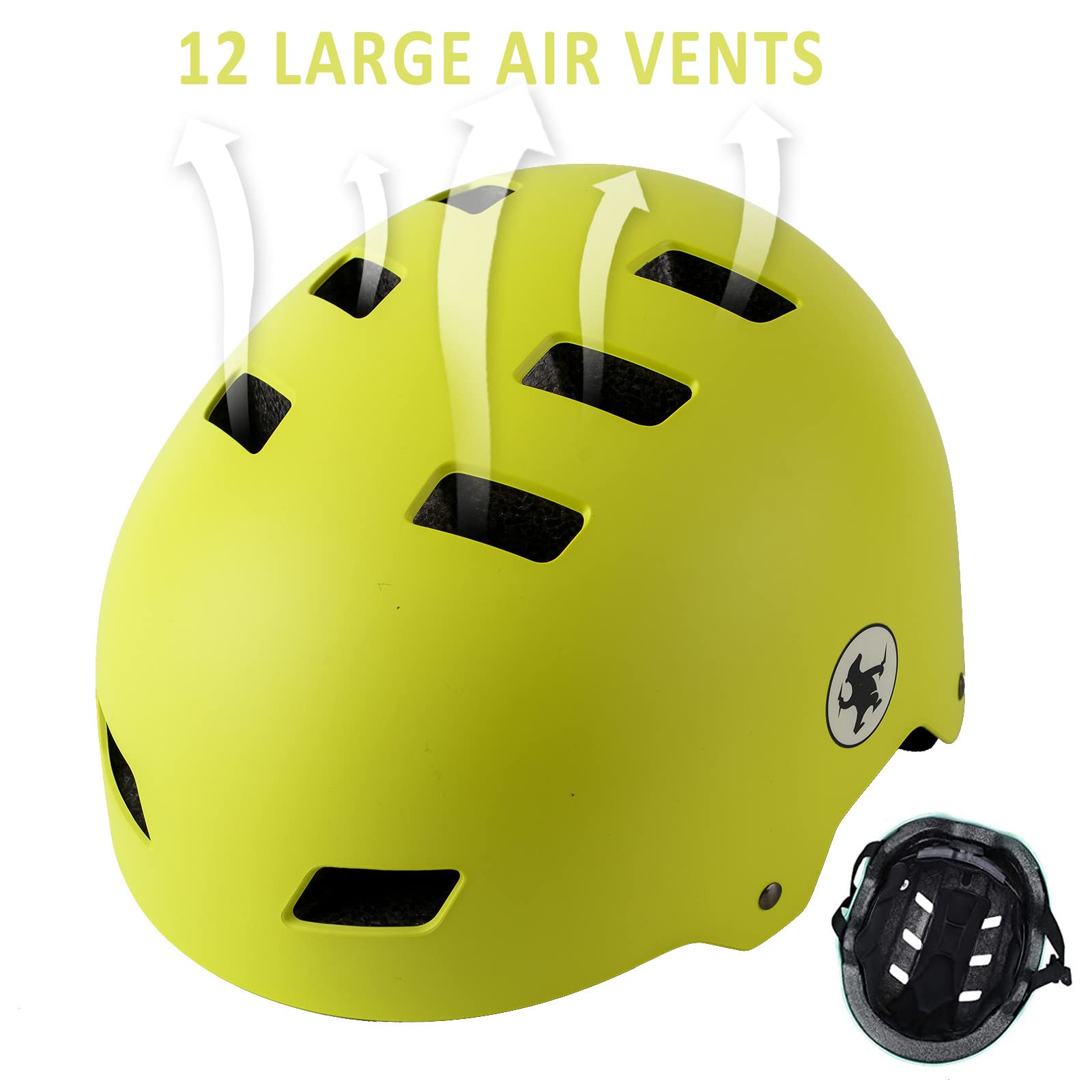 Rongbenyuan Skateboard Bike Helmet,Multi-Sport for Scooter Skating Rollerblading Cycling,Adjustable 3 Sizes for Adult,Youth & Kids