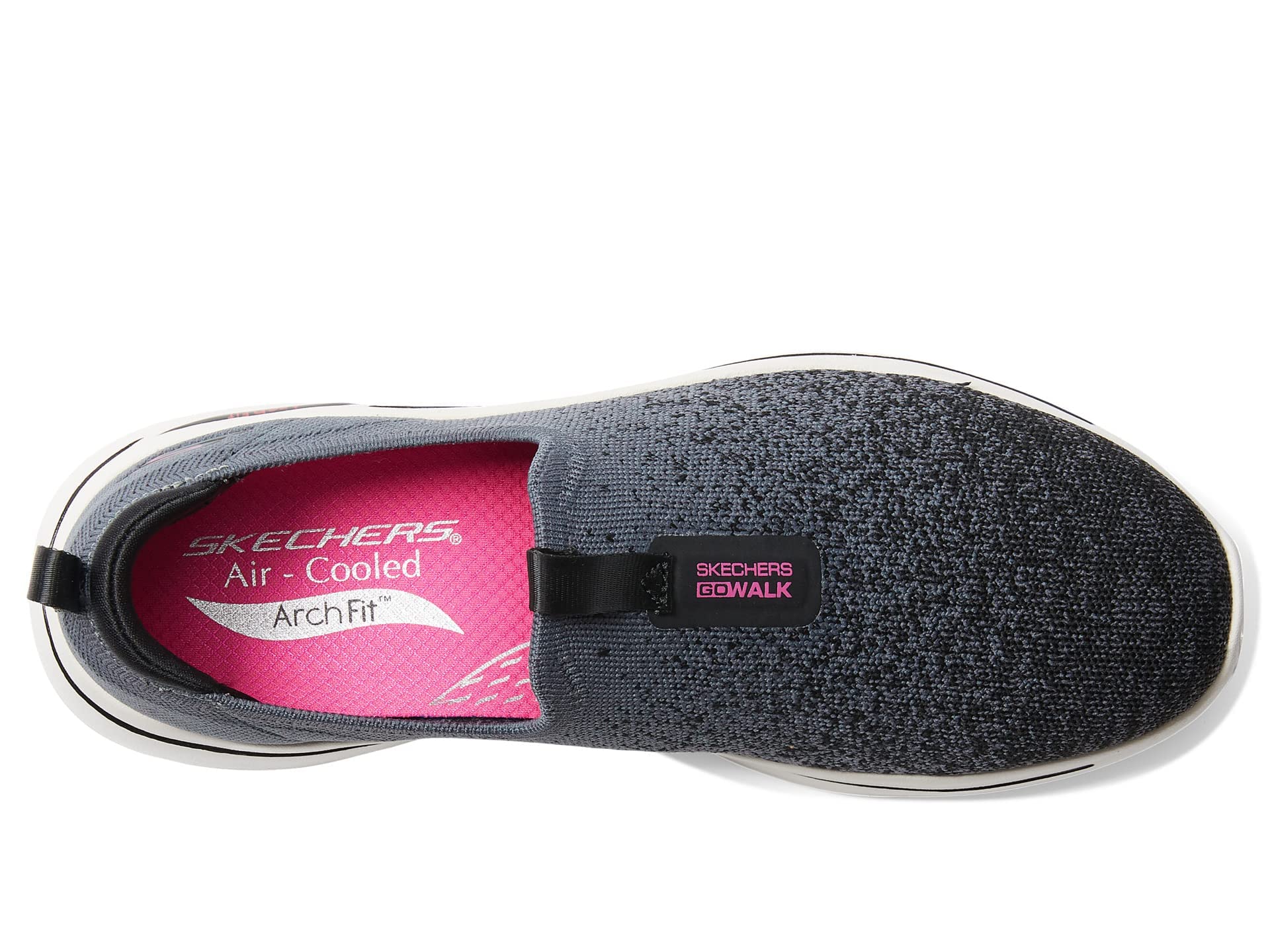 Skechers Go Walk Arch Fit - Lunar Views Black/Hot Pink 8 B (M)