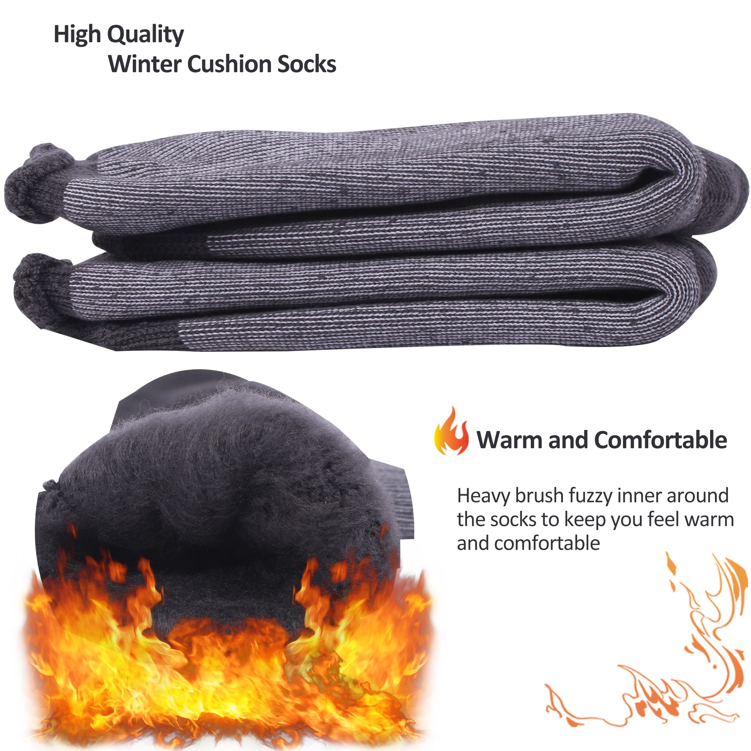 Sunew Heat Thermal Socks, Womens' Winter Outdoor Comfortable Skiing Thermal Socks 2 Pack Black Medium