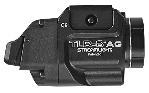 Streamlight 69434 TLR-8A G Flex 500-Lumen Low Profile Pistol Light with Integrated Green Aiming Laser for Select Handguns, Includes Rear Switches, Mounting Kit, and Keys, Black