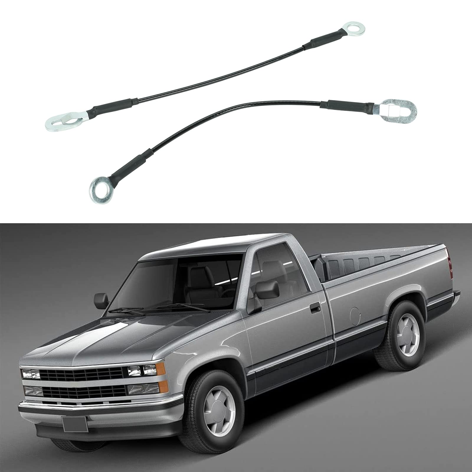 VOWAGH Rear Tailgate Cable Set Replacement for 1988-2002 Chevy GMC C/K 1500 2500 3500 Pickup Truck LH & RH 14-9/16 Inch Long Replace 15673251 89045648