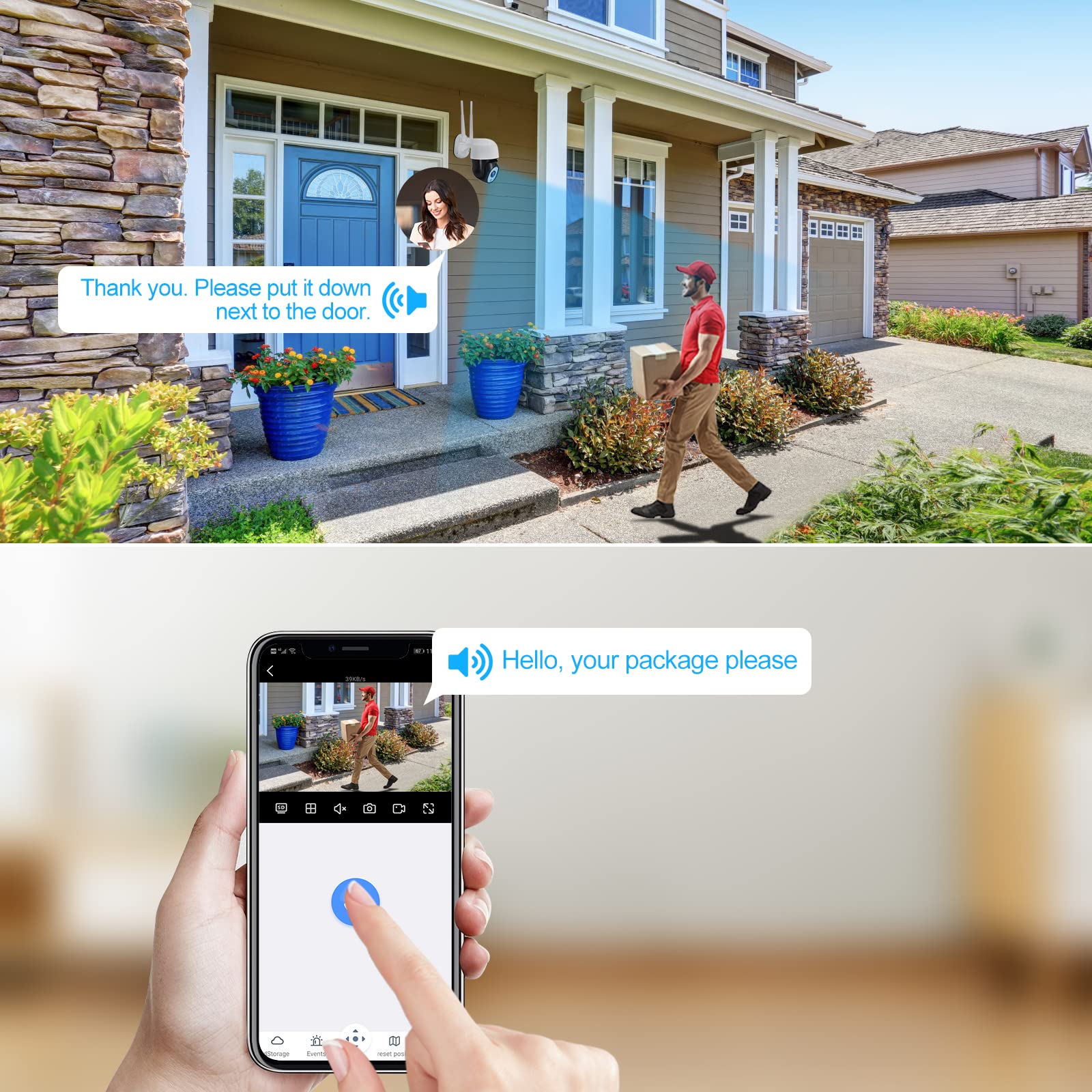 YoLuKe PTZ Camera Outdoor,5MP 20X Optical Zoom WiFi IP Camera with 360° Rotate and 1000ft View Distance/Human Detection & Auto Tracking/Two Way Audio/IP66 Waterproof/Night Vision