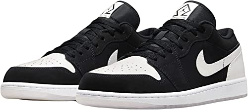 Nike Men's Air Jordan 1 Low Shoes, Black/Multi-color/White/Black, 10