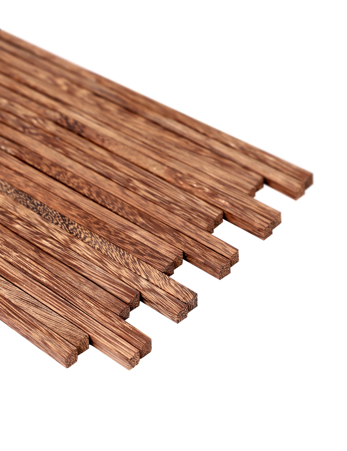 Unichart Chinese Chopsticks Reusable Ebony Organic Natural Wood Chopsticks 10 pairs Set without Paint Dishwasher Safe, Khaki