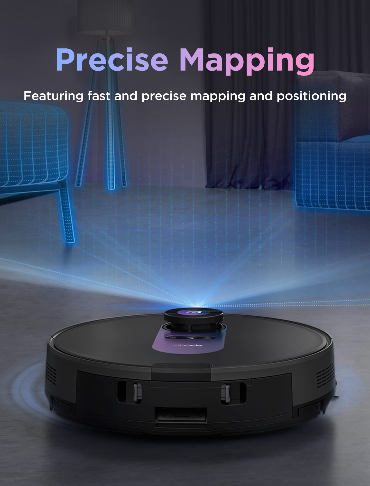OBODE Robot Vacuum and mop Combo, 4000Pa Suction, LDS Navigation, Robotic Vacuum Cleaner with Carpet Detection, 180mins Runtime, Perfect for Pet Hair, Compatible with APP/Alexa, A8