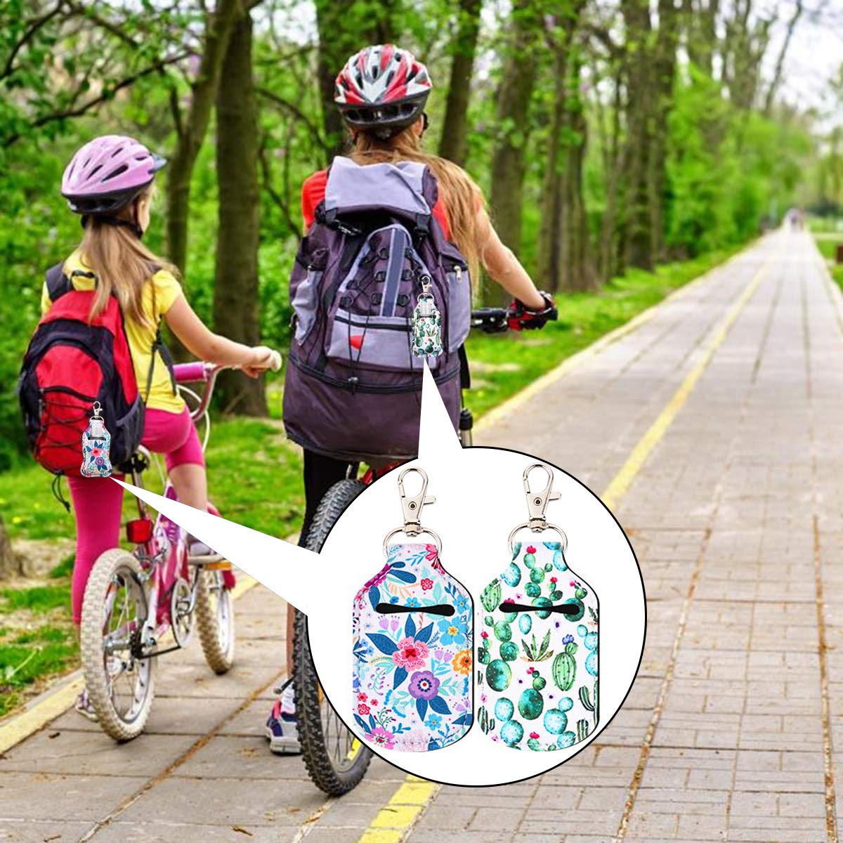 Portable Travel Bottles, 5PCS Hand Sanitizer Holder Leakproof Refillable Empty Bottles with Flip Cap for Shampoo Body Wash Liquids Squeezable Bottles for Outdoor Activities, School (Style B)