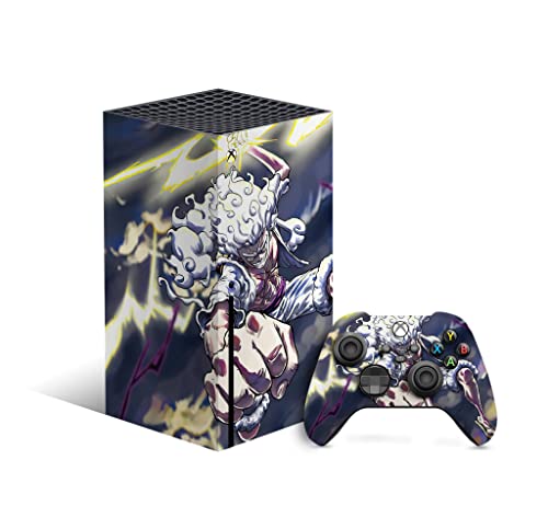 Yonko Gear 5 Nika Anime X-box-Series-X Skin Stickers, Full Body Vinyl Decal Cover for Microsoft X-box-Series-X Console & Controllers
