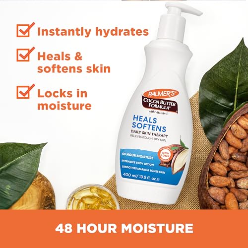 Palmer's Cocoa Butter Formula Daily Skin Therapy Cocoa Butter Body Lotion for Dry Skin, Hand & Body Moisturizer, Pump Bottle, 13.5 Oz (Pack of 1)