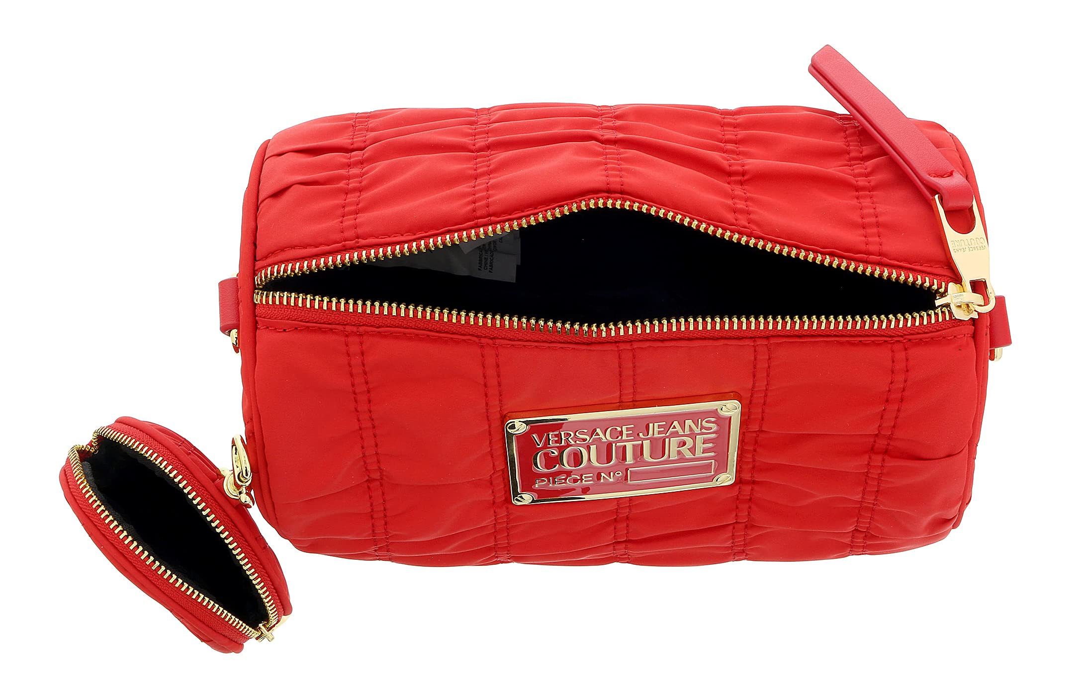 Versace Jeans Couture Red Small Pouch Nylon Crossbody Bag with Coin Purse for womens