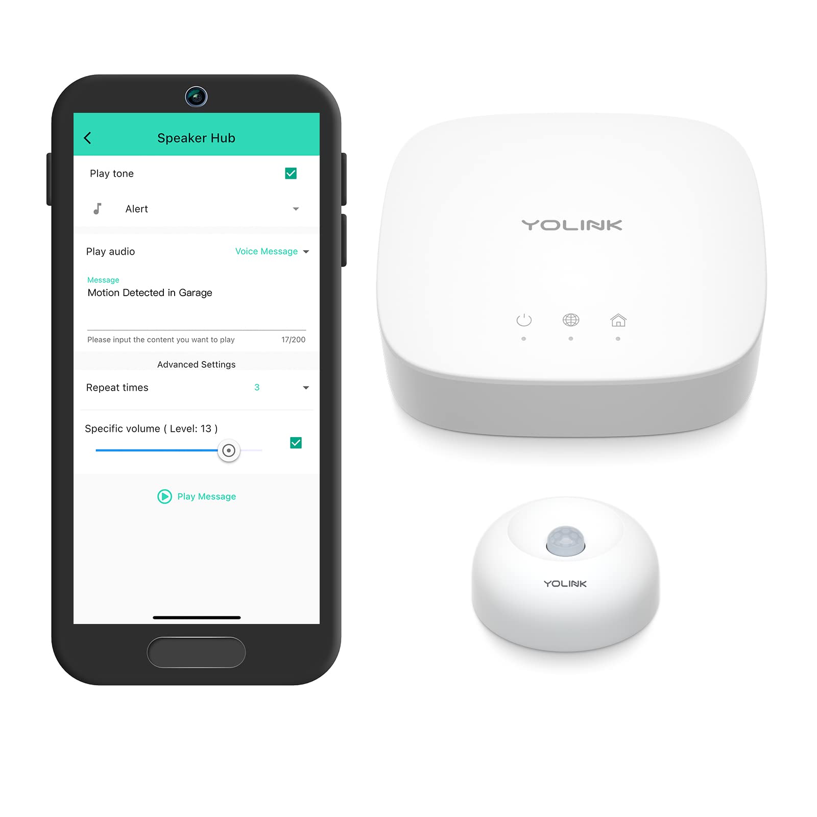 Smart Motion Sensor, YoLink 1/4 Mile World's Longest Range Wireless Motion Detector Compatible with Alexa IFTTT, Movement Detector App Alerts Remote Monitor for Indoor Use, YoLink Hub Included