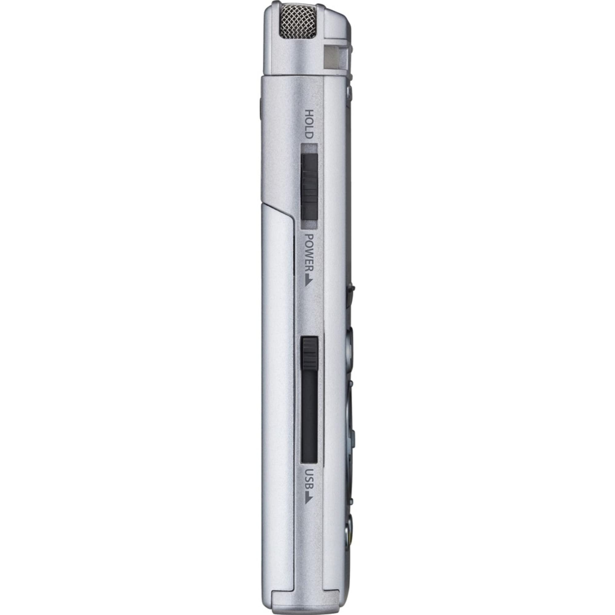 OM SYSTEM OLYMPUS Voice Recorder DM-720 with 4GB, Micro SD Slot, USB Charging, Direction PC Connection, Transcription Mode, Silver