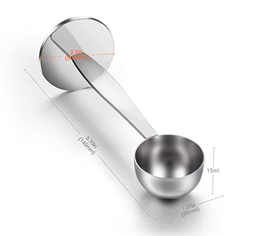 WILLIZTER Two-in-One Stainless Steel Coffee Scoop Tamping Dual-Purpose Coffee Spoon Powder Hammer Tamper Multi Function Spoon Holder Coffee Tools for Measuring and Tamping