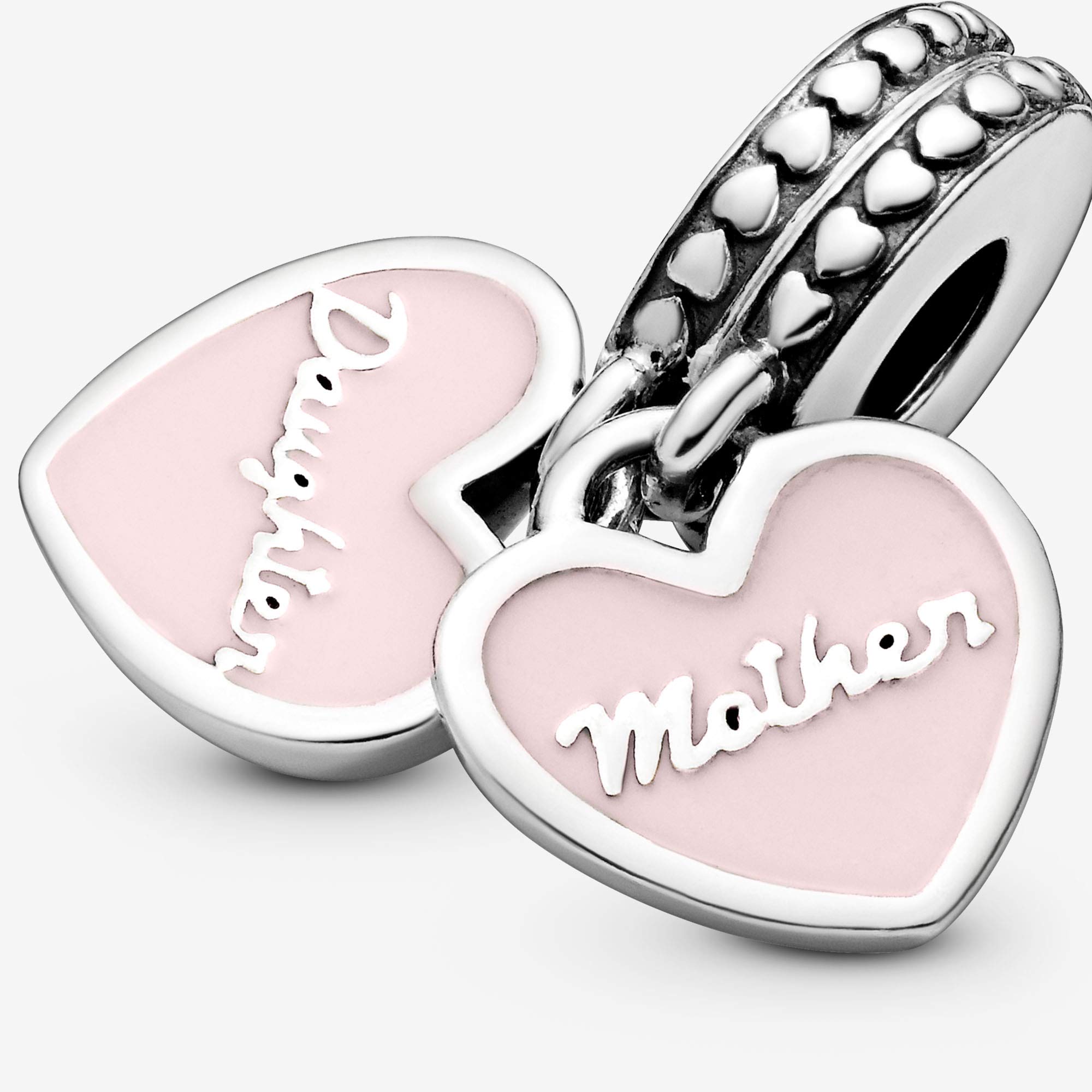 Pandora Jewelry Mother and Daughter Hearts Dangle Cubic Zirconia Charm in Sterling Silver