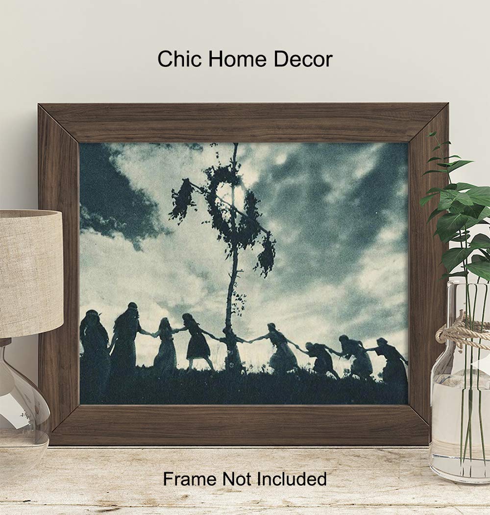 Witch Wicca Coven - Wicca Wiccan Witch Decor - Gothic Living Room Decor - Goth Wall Art Decorations - Pagan Gifts - Witches Witchcraft Paganism Supplies - Medieval Creepy Black Magic Decor