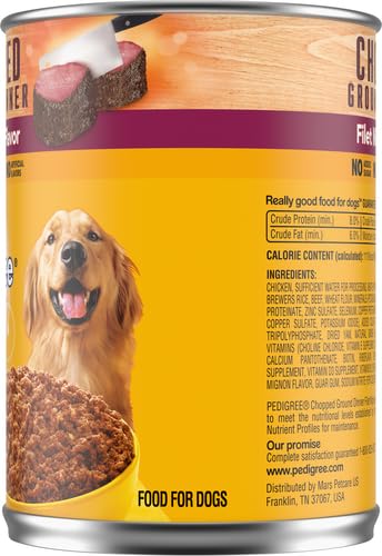 Pedigree Chopped Ground Dinner Dog Food - Filet Mignon - 13.2oz - 12pk - Filet Mignon - 13.2 oz