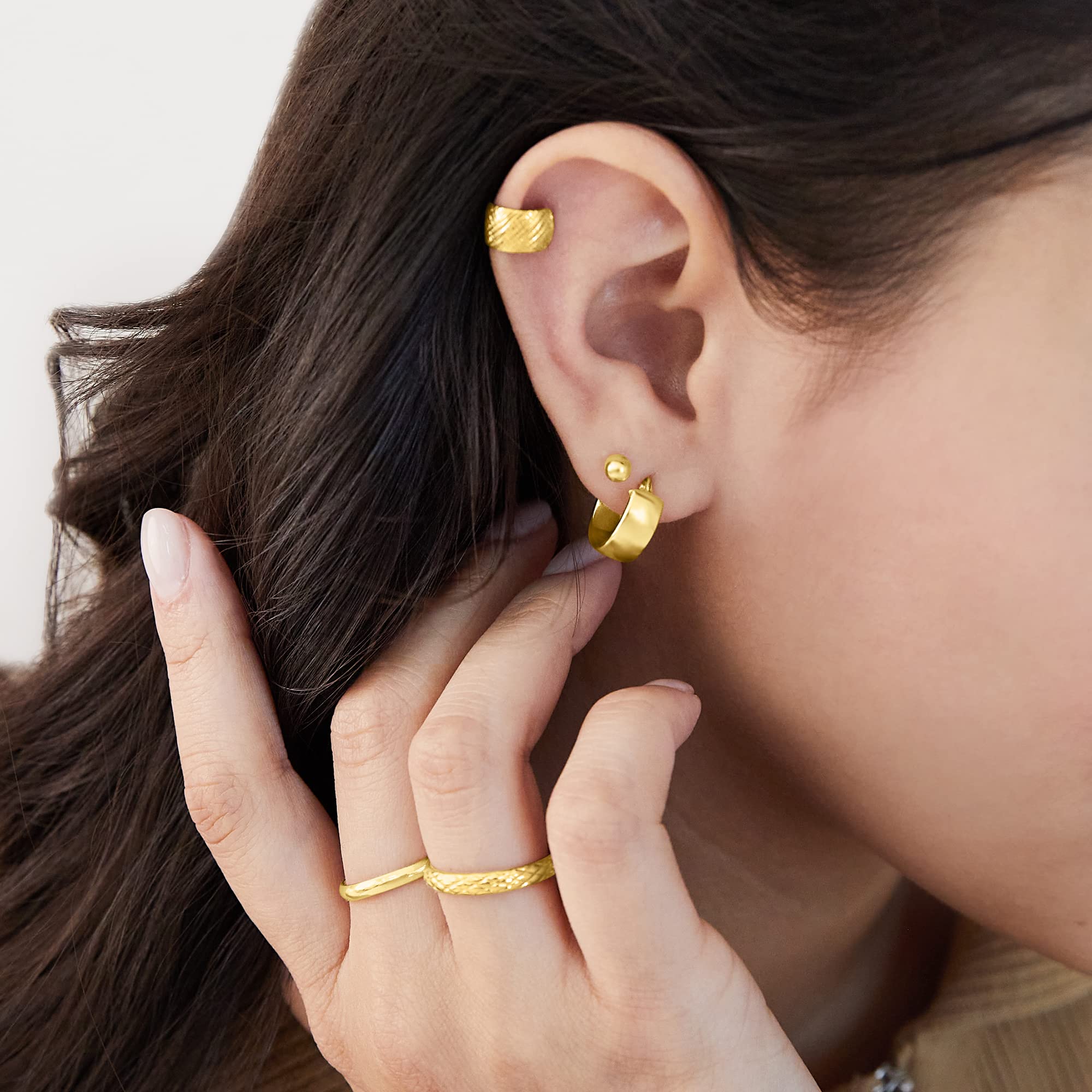Ross-Simons 14kt Yellow Gold Cross-Hatched Single Ear Cuff