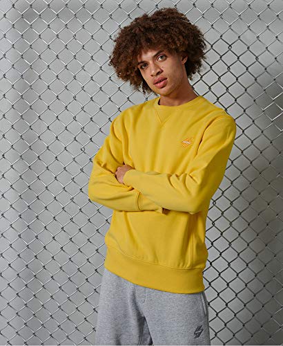 Superdry Mens Sportstyle Crew Sweatshirt Nautical Yellow Size Xs