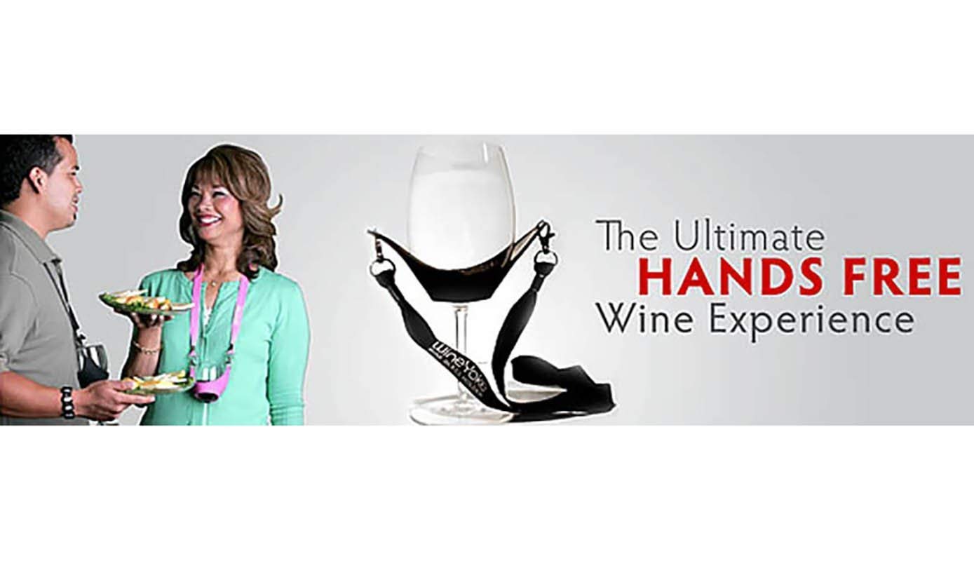 Wine Glass Holder"WineYoke" Hands Free Wine Glass Lanyard Necklace Set of 3