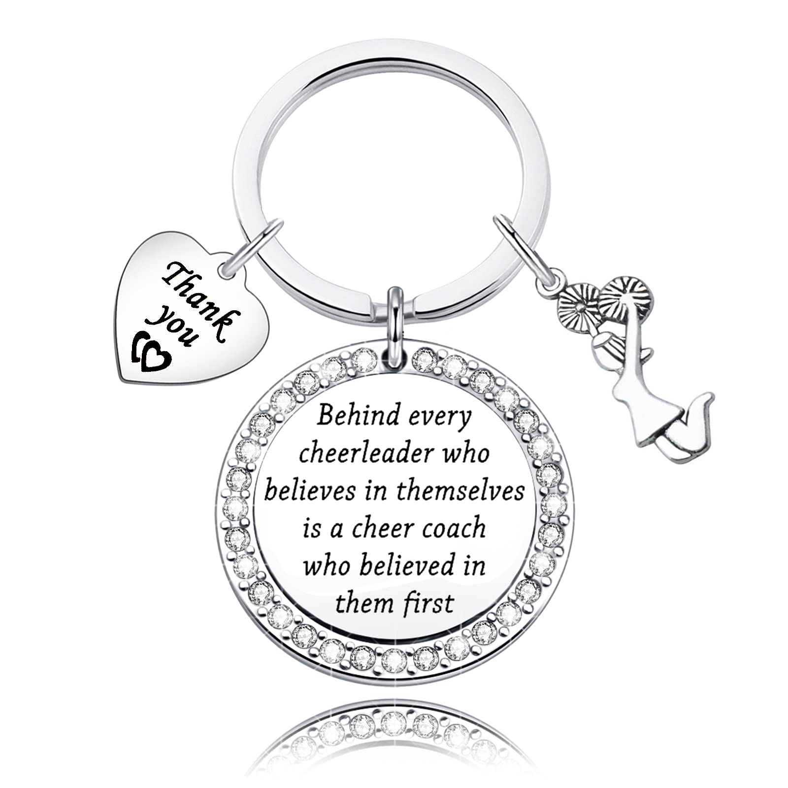 YWQBZ Cheer Coach Keychain Cheerleader Mom Keychain Cheer Coach Gift Cheerleading Coach Appreciation Gift (Cheer Coach KS)