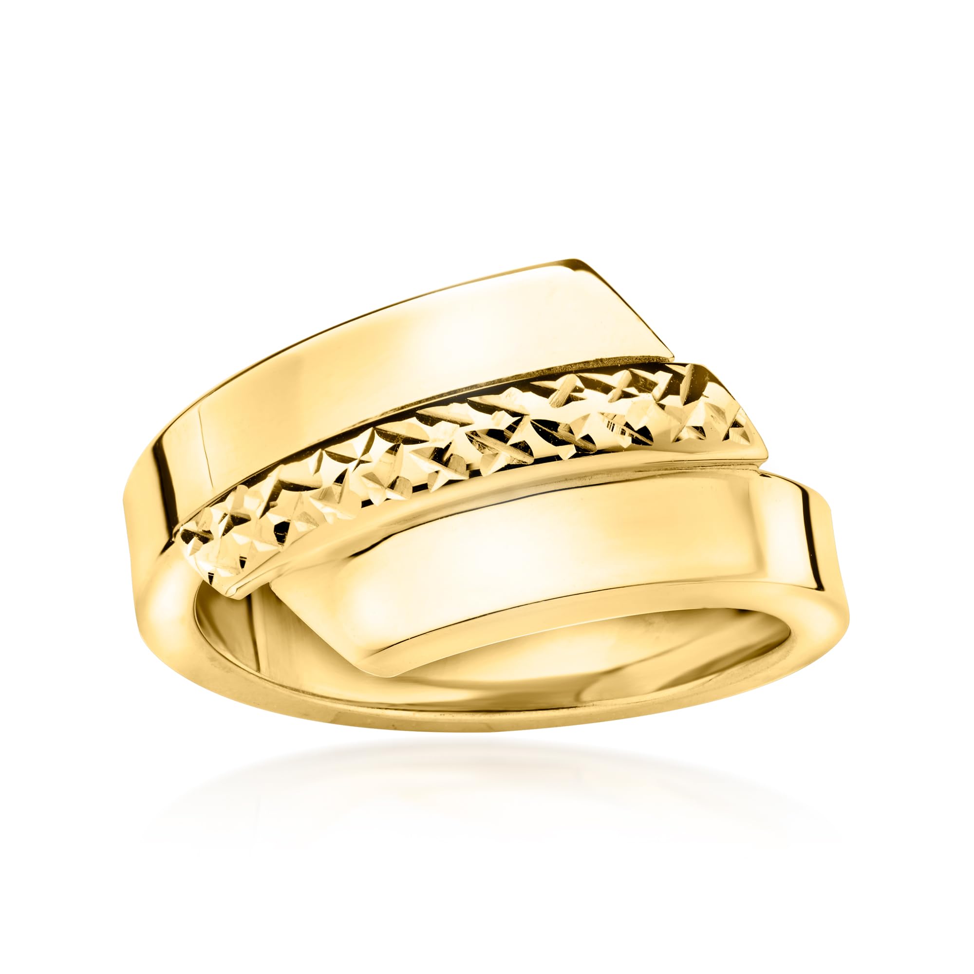 Ross-Simons Italian 14kt Yellow Gold Diamond-Cut and Polished Ring. Size 9