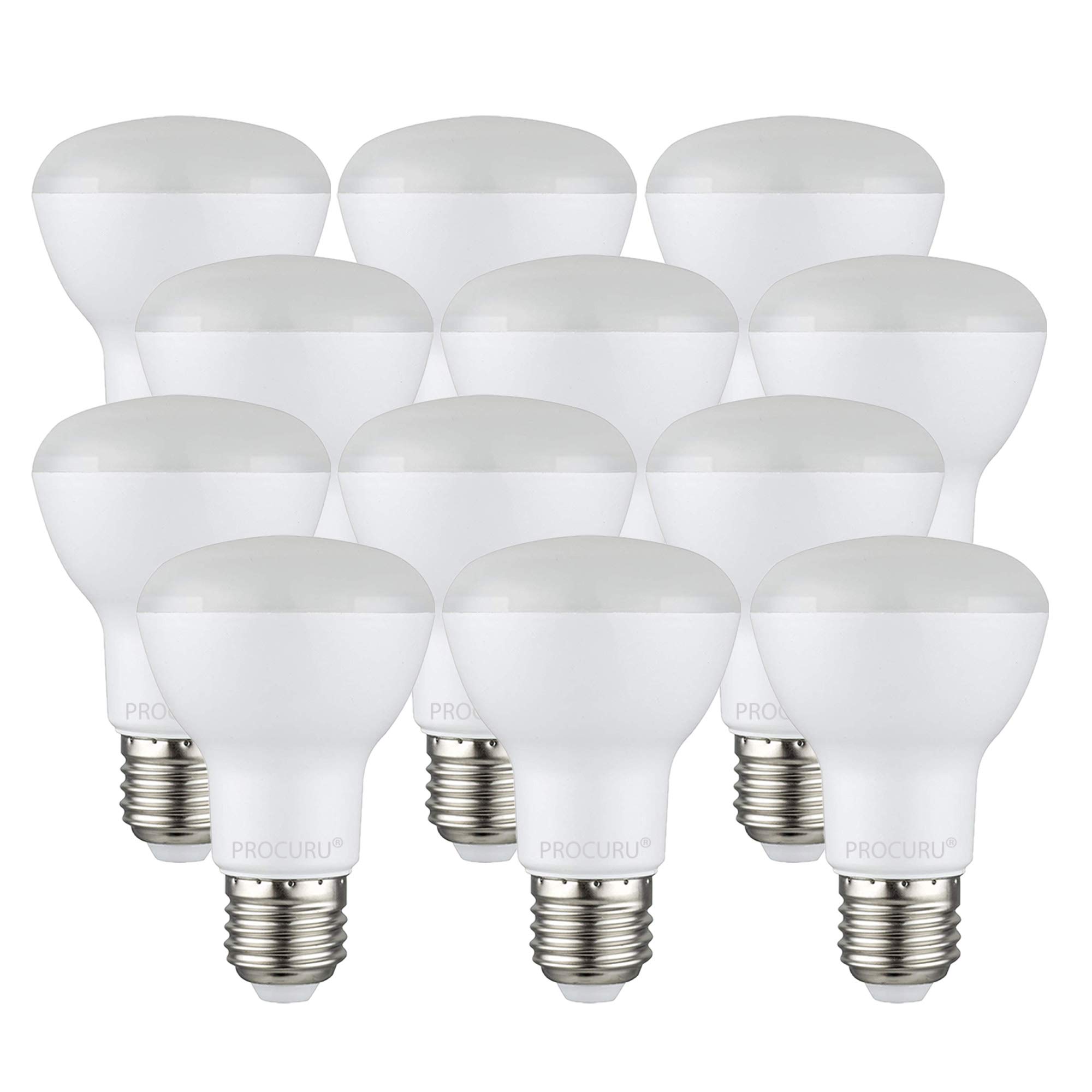 PROCURU [12-Pack] BR20 2700K Soft Warm White Dimmable LED Mini-Flood Light Bulb 7W (50W), Indoor/Outdoor Rated