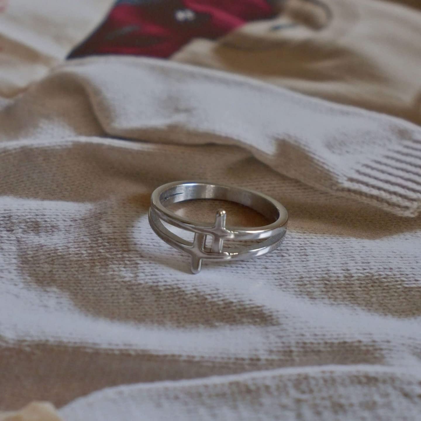 Women Christian Jewelry Personalized Band Rings for Cross Rings for Men Simple Ring Engraved Custom Name Sterling Silver Rose Gold. (4)