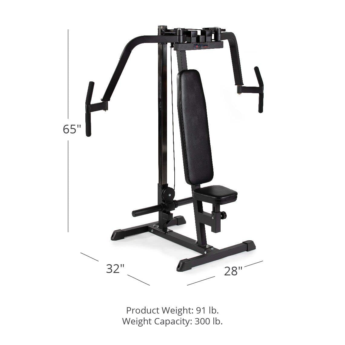 Titan Fitness Plate-Loaded PEC Fly and Reverse Delt Machine, Rated 300 LB, Upper Body Specialty Machine, Chest, Back, and Shoulder Training