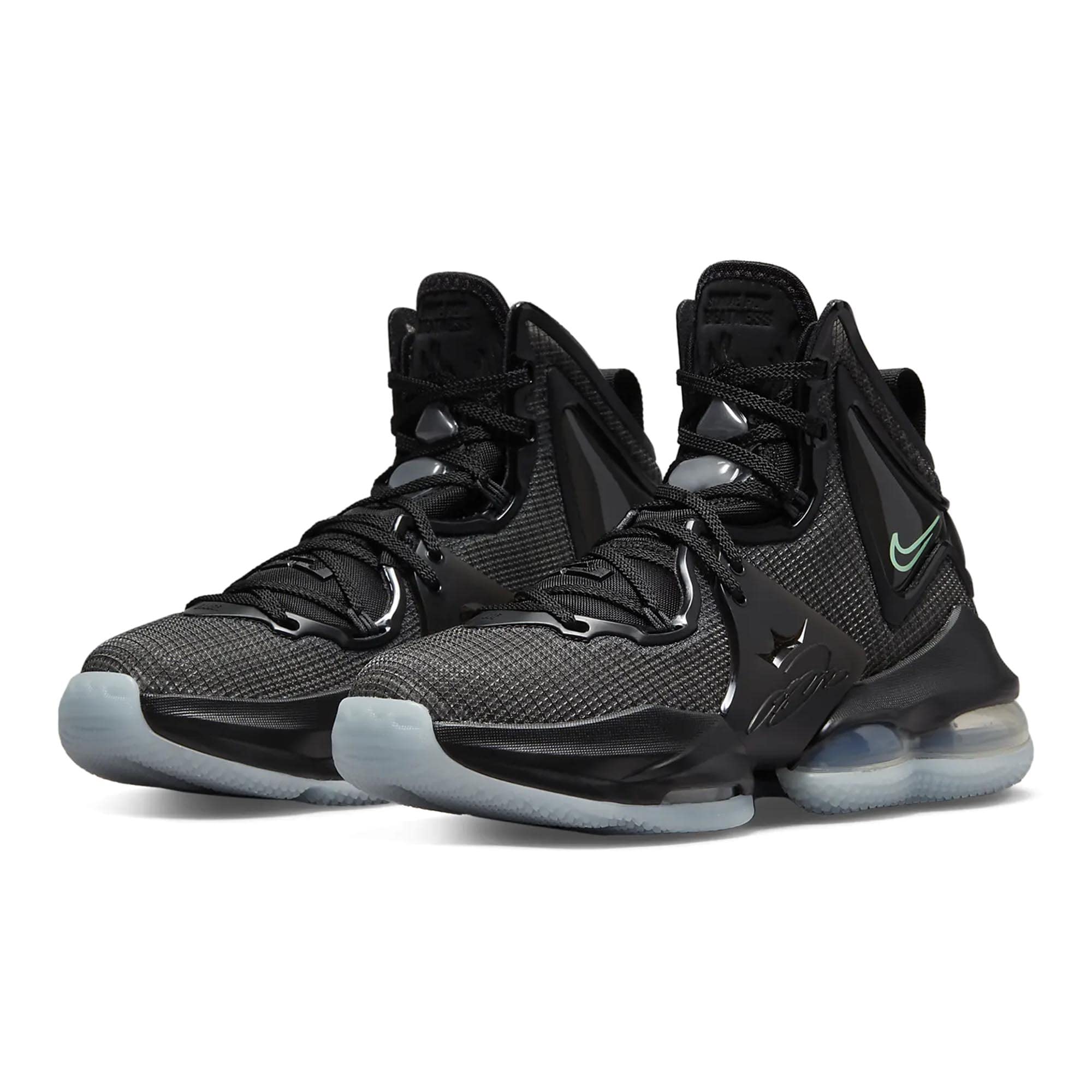 Nike Kids Lebron 19 (GS) Basketball Shoe, Black/Green Glow/Anthracite, 7 US