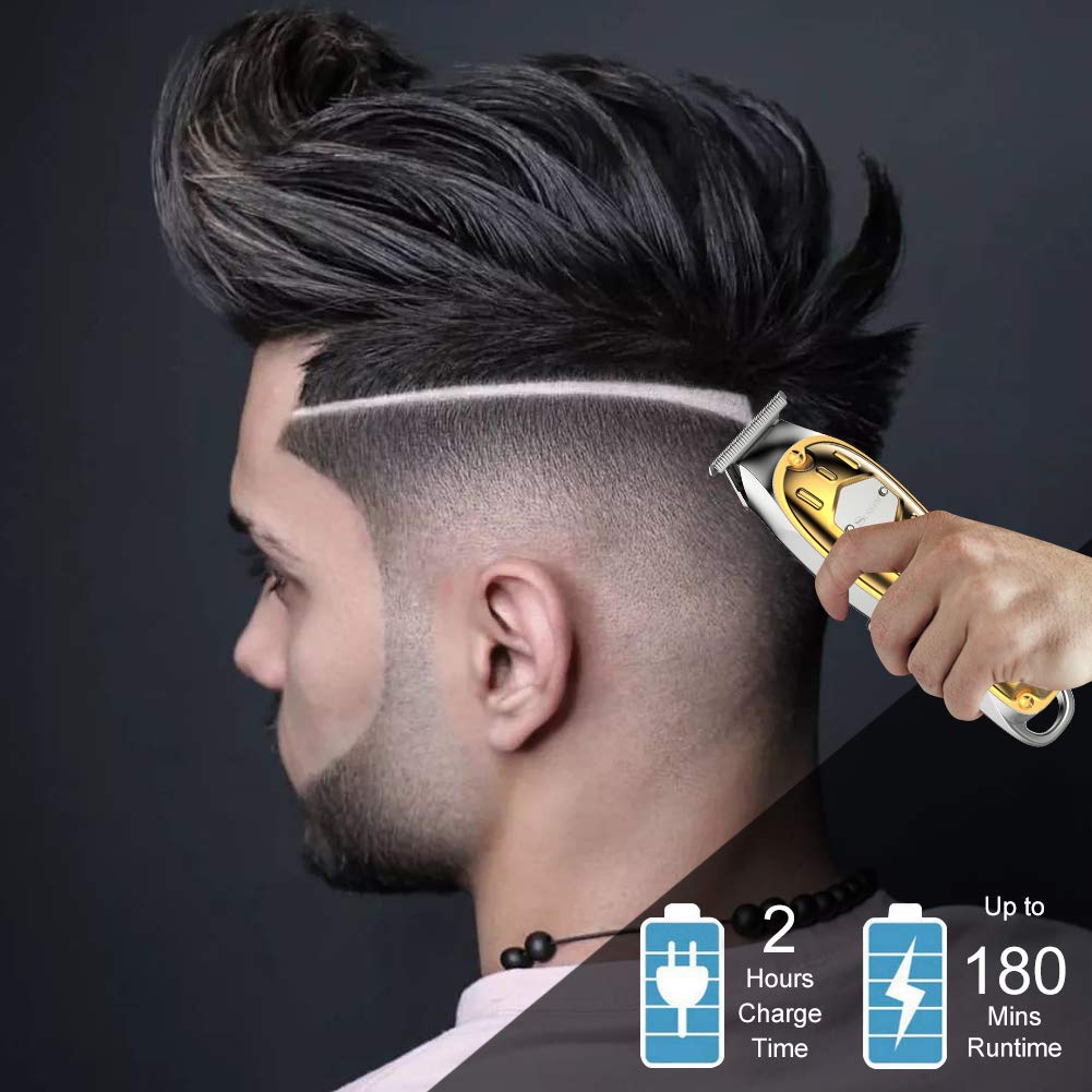 SURKER Hair Clipper Mens Hair Cutting Beard Trimmer Kit USB Rechargeable T-Blade Cordless Barbers Machine Precision Trimmer LED Display
