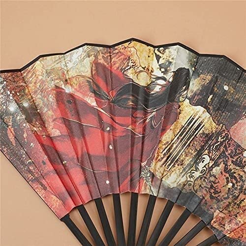 WLABS Folding Fans Hanfu Bamboo Folding Fan, Foldable Ancient, Hand Foldable Fan, 2 Printed Sides, Cosplay Costume Fan Handheld Folding Fan (Color : 26cm, Size : Folding Fan)