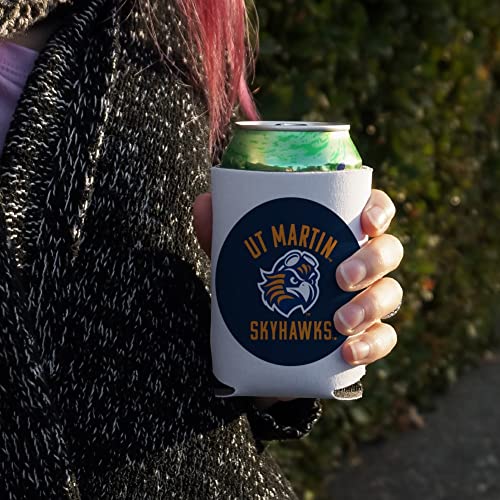 University of Tennessee Martin Skyhawks Logo Can Cooler - Drink Sleeve Hugger Collapsible Insulator - Beverage Insulated Holder