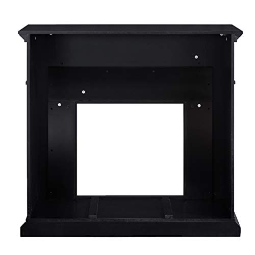 SEI Furniture Drovling Marble Tiled Electric Fireplace, Black-White-Gray