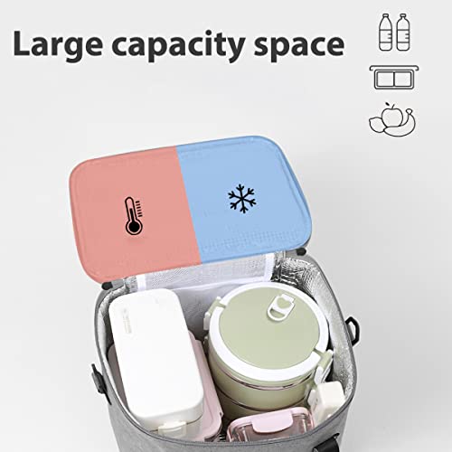 Vodiver Lunch Bag for Women Men,Leakproof Lunch Box Insulated Large Lunch Cooler Bag for Outdoor Picnic Travel Work(Navy Blue)