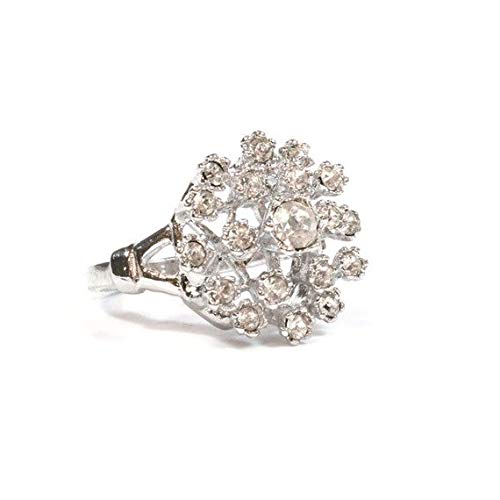 Providence Vintage Jewelry Clear Austrian Crystal 18k White Gold Plated Burst Ring
