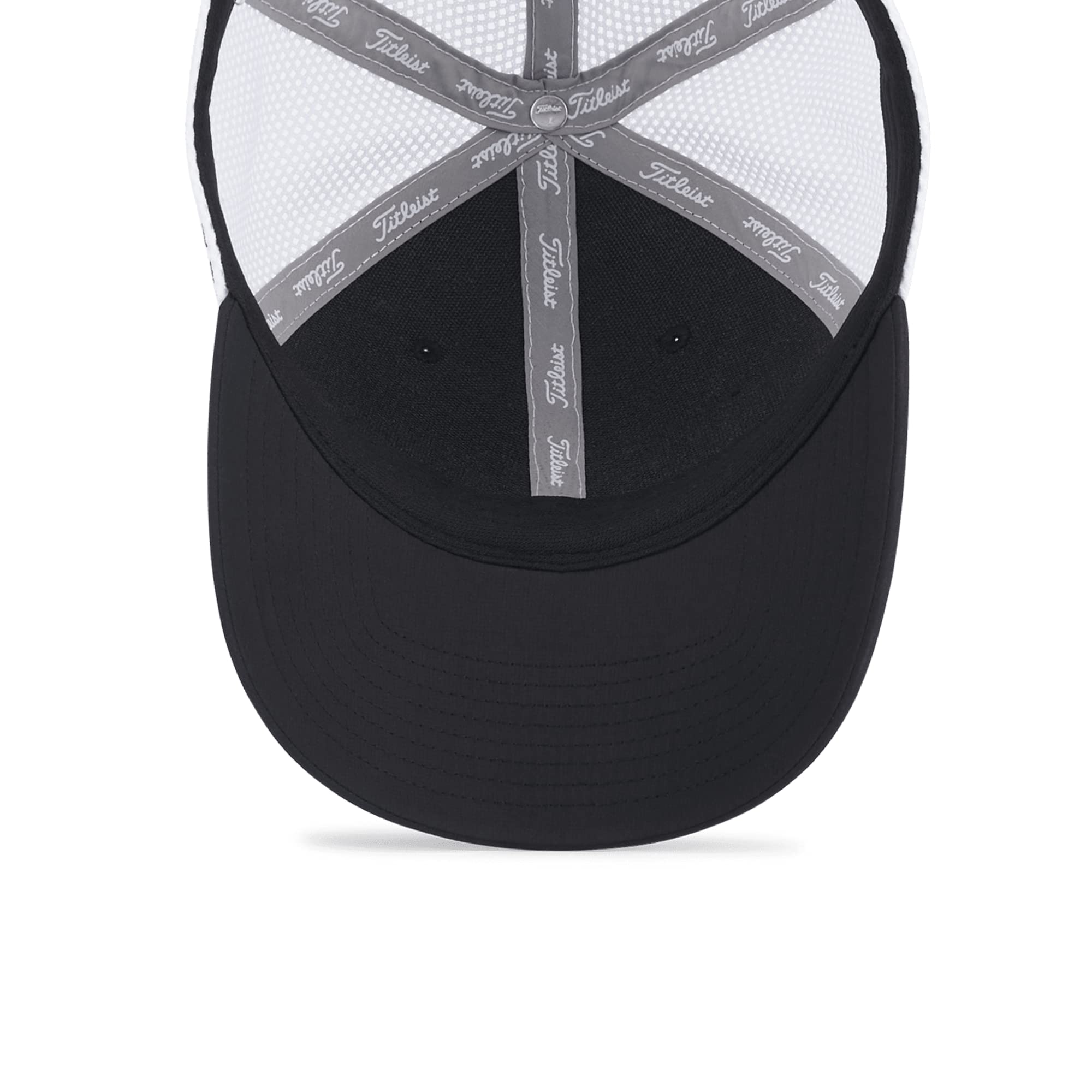 Titleist Men's Standard Tour Performance Mesh Golf Hat, Black/White, OSF