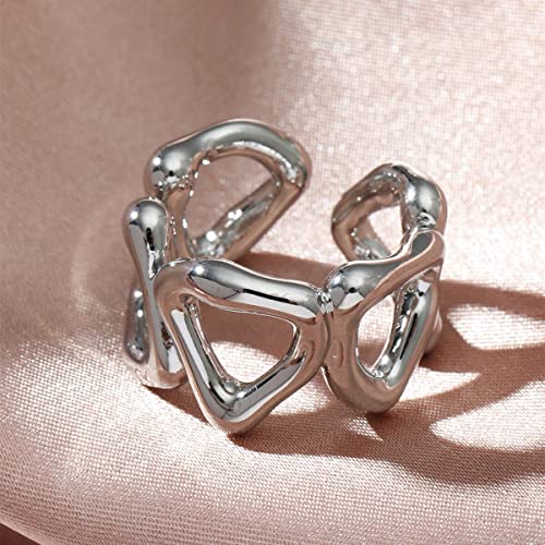 VOTRON 18KGP Simple Circle O Open Adjustable Size Rings For Women Wedding Engagement Party-51533