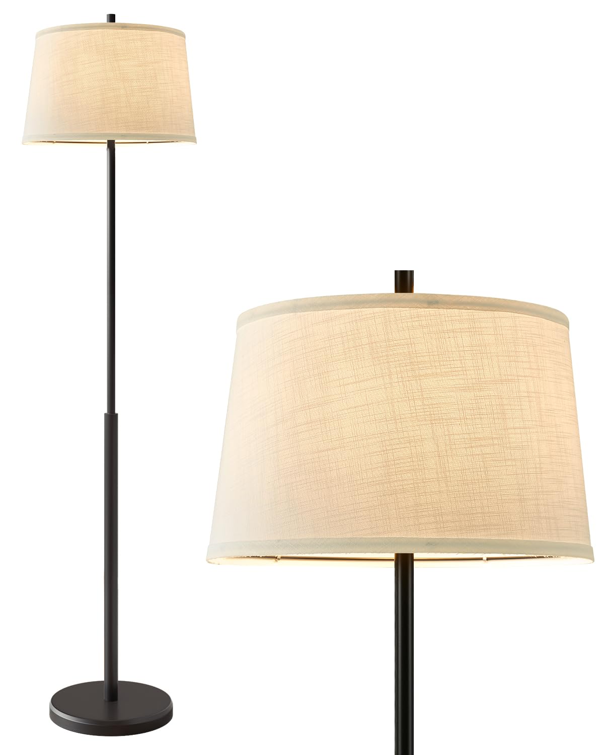 Oneach 61.75" Arch Floor Lamp for Living Room LED Tall Standing Light Black