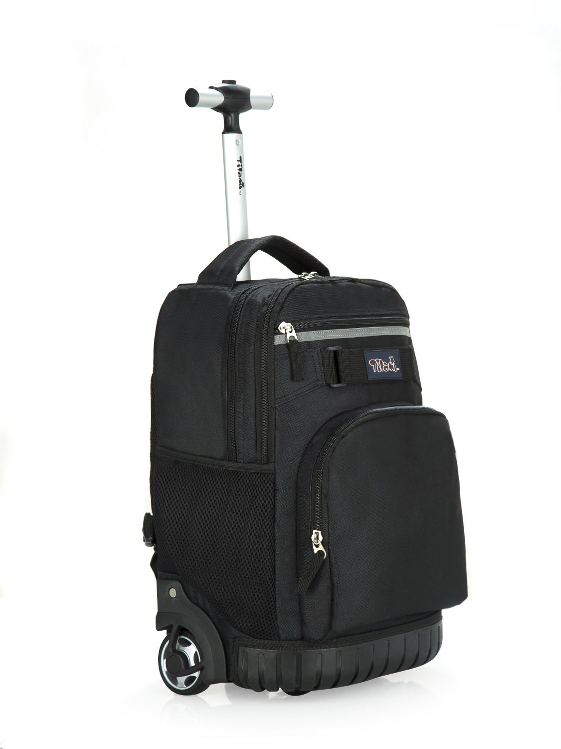 Tilami Unisex-Children Wheeled Rolling Backpack for Laptop, School, College and Travel - Waterproof - 18inch - Black