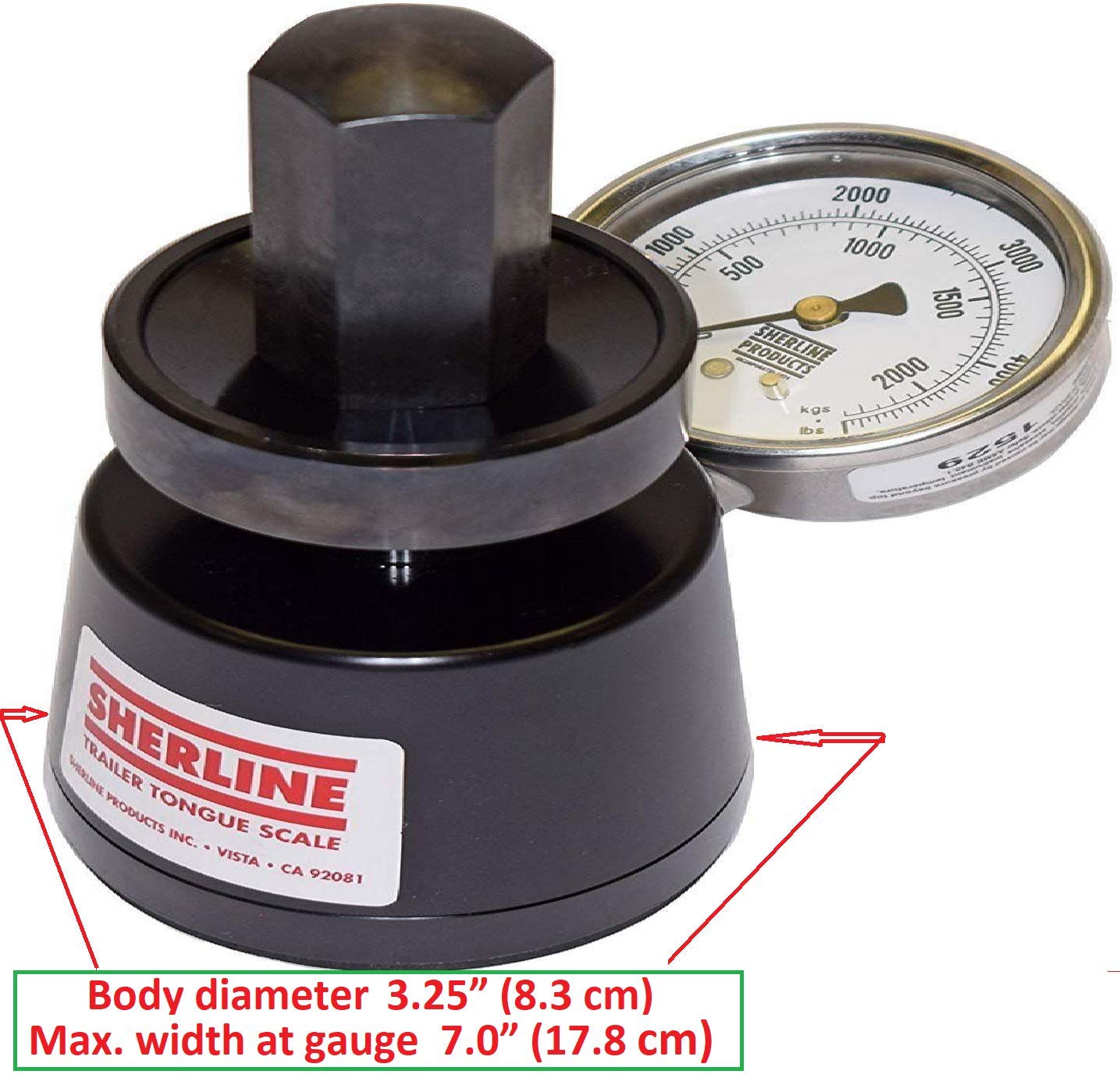 Sherline Hydraulic Tongue Weight Scale (5781) DISPLAYS Both 0-5000lb and 0-2250 Kg. Very Stable