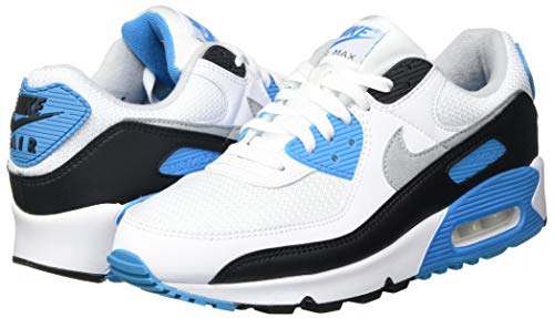 Nike Men's race running shoes, White Black Grey Fog Laser Blue, 9