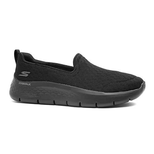 Skechers Women's GO Walk Flex-Ocean Wind Sneaker, Black/Black, 8.5